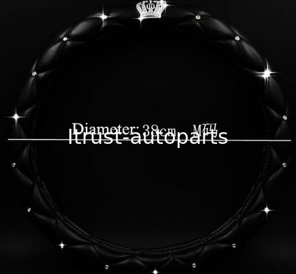 Crystal Crown covered Leather Car Steering Wheel Cover Diamond Steering Covers Cases For Women/Girls