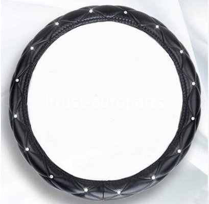 Crystal Crown covered Leather Car Steering Wheel Cover Diamond Steering Covers Cases For Women/Girls