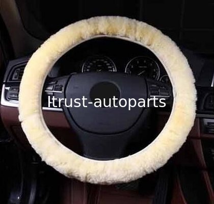 Steeringwheel faux fur Steering Wheel Cover Genuine Leather Cover NEW