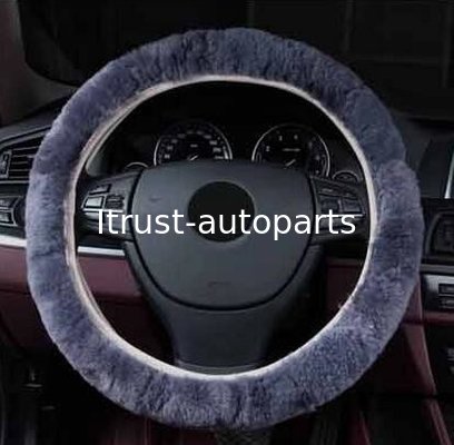 Steeringwheel faux fur Steering Wheel Cover Genuine Leather Cover NEW