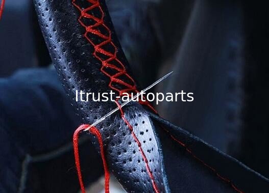 DIY Car Steering Wheel Cover With Needles and Thread Genuine Artificial leather