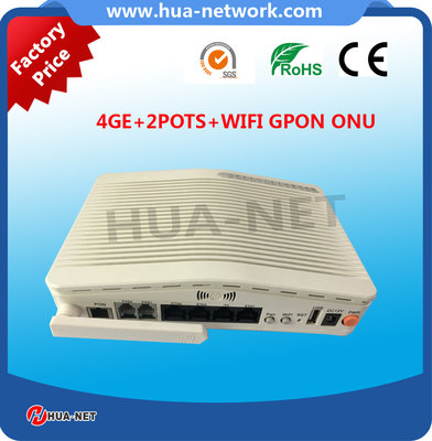 Huawei/ZTE/Huanet GPON ONT 4GE 2POTS WIFI GPON ONU for wholesale
