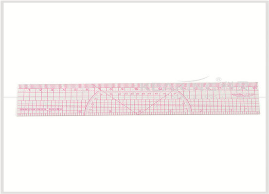 Transparent Red Flexible Gridded Ruler  20 cm / 8'' Sew B-56