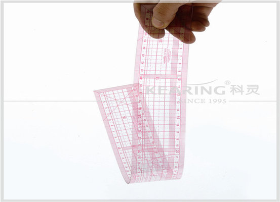Kearing Multi Use Plastic Pattern Making Ruler 50cm Grading Rule with Protractor # 8003