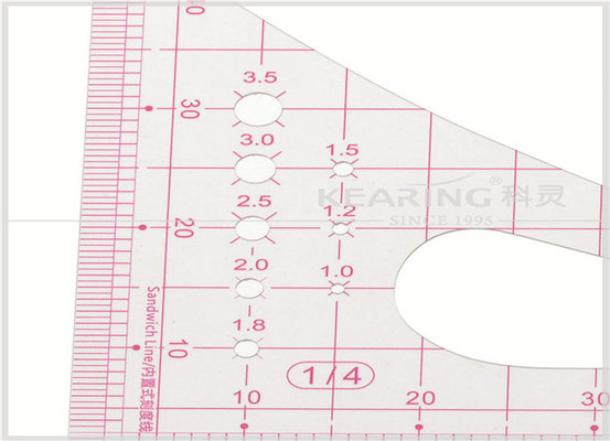 Plastic Scale Ruler 1/4 Sandwich Line 8514 Red Color Kearing