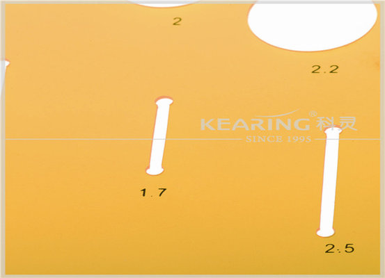 Yellow transparent plastic  Fashion Design  Ruler 6408B 1.2mm Thick