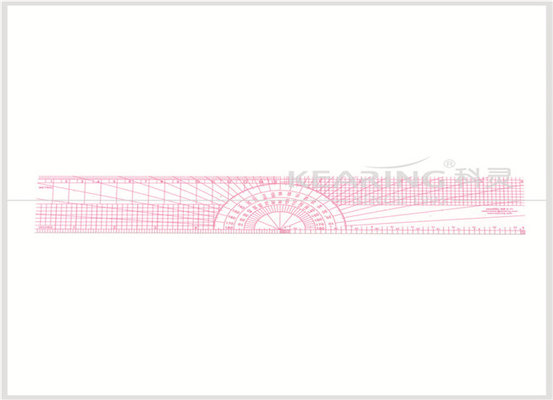Kearing B75 Pattern Making Ruler with Protractor ( 30cm & 12'' ) with Grading Grids