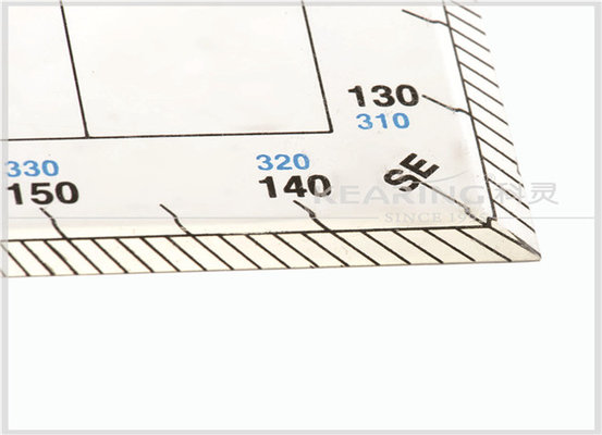 Clear Plastic 2mm Thick Aviation Sqaure Protractor Nautical Miles 1/500000 KPP-1