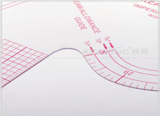 Kearing French Curve Rulers with Seam Allowance Guide transparent flexible rulers 30'' / 16'' #6504