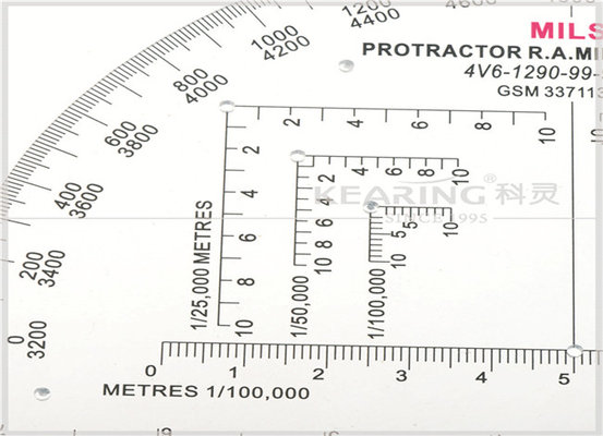 2.0mm thick plastic R.A.6 inch Protractor field kit required by MOD  KMP-1