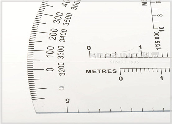 9” RA Mils Protractor  with 2.0mm Extruded plastic printed in black and red  KMP-3