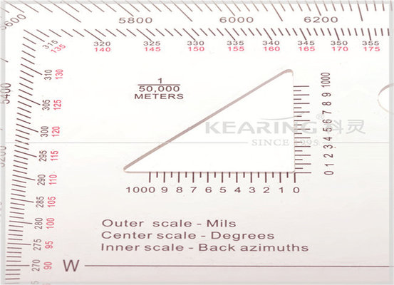 KMP-2 5inx5in Military Style UTM/MGRS Tool Scalet with three die cut triangles
