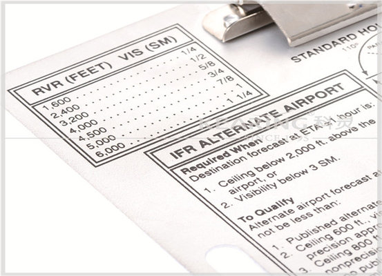 IFR Metal Clipboard Aviation Supplies for Pilot Flight Training