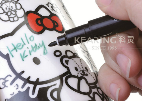 WE20 Fiber tip wet erase pen write on the surface of plastic glass