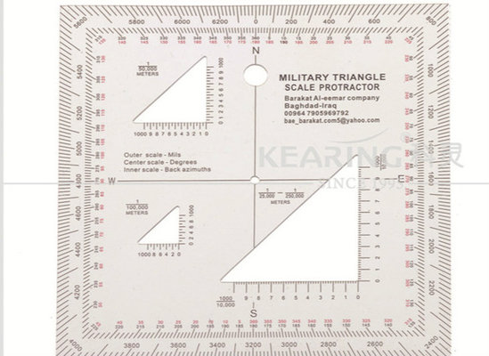 Military Triangle Scale Protractor 11cmx11cm square set sandwich line printing for militry KMP-2