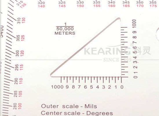 Military Triangle Scale Protractor 11cmx11cm square set sandwich line printing for militry KMP-2