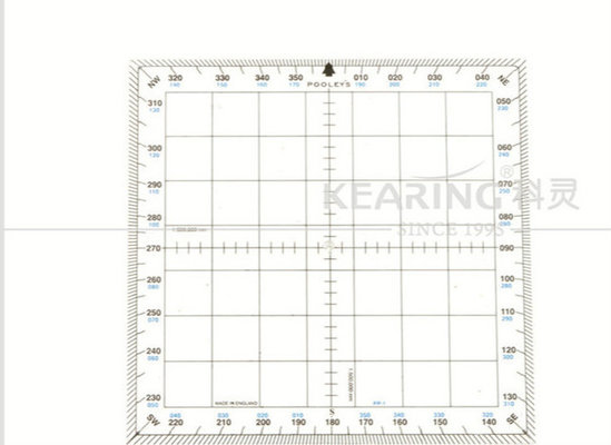 Clear Plastic 2mm Thick Aviation Sqaure Protractor Nautical Miles 1/500000 KPP-1