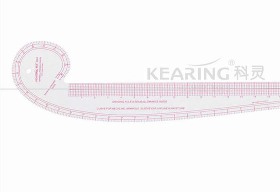 Kearing French Curve Rulers with Seam Allowance Guide transparent flexible rulers 30'' / 16'' #6504