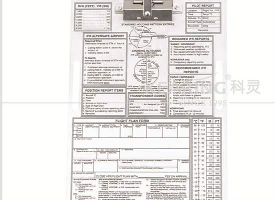 Kearing Quality Assurance Pilot Supplies Metal Clipboard Classroom Student Aviation IFR Kneeboard