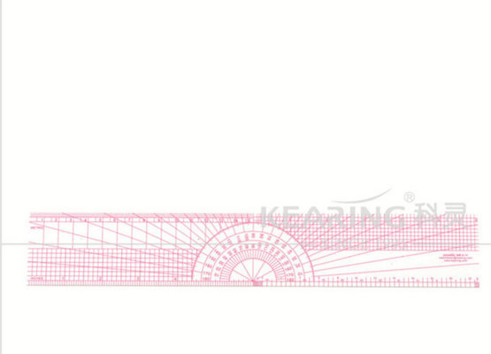 30cm & 12'' Durable Plastic Multi Use Pattern Making Ruler with Protractor for Sew Area # B-75