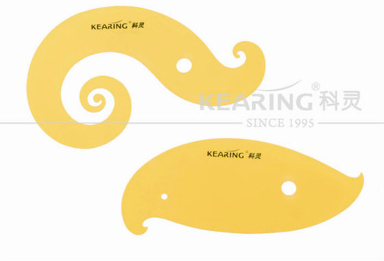 Yellow plastic French Curve Ruler , flexible curves for drawing