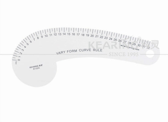 Kearing brand 32cm screen printing metal garment ruler for pattern making# 6132A