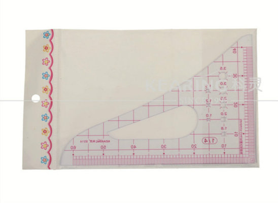 Plastic Scale Ruler 1/4 Sandwich Line 8514 Red Color Kearing