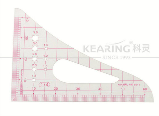 Kearing  Plastic Triangle Scale Ruler for sewing market  8514