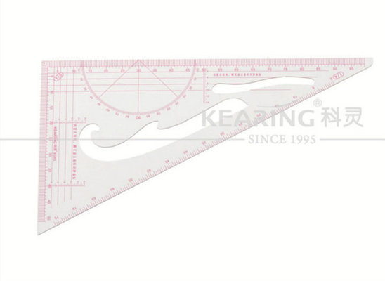 Triangle Scale Ruler with Sandwich Line Printing , Flexible Rule for Engineer 8545