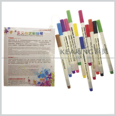 Kearing 1.0 mm nib eco friendly permanent fabric paint pen / tshirt marker  for kid's DIY # FM10