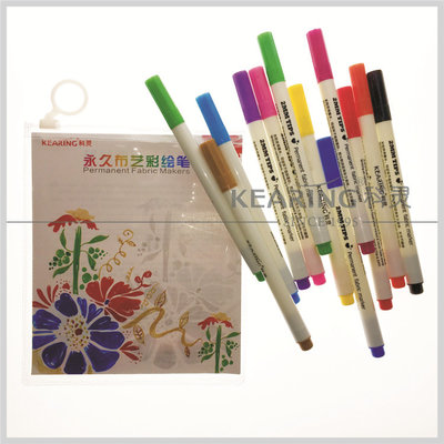 Kearing DIY T Shirt Fabric textle Marker pens12 Colors as 1 set 2.0mm nib for drawing on shoes#FM212