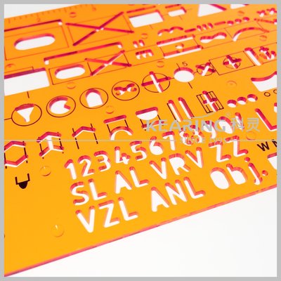 Durable Flexible Plastic Yellow Color STANDARDGRAPH Military Map Guiding Template Stencil