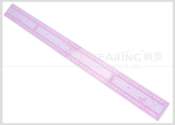 Kearing Flexible Plastic 60cm Long Pattern Making Ruler Sandwich Line Scales with Protractor for Sewn
