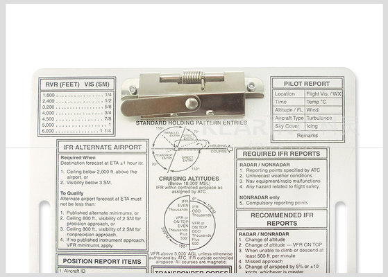 Pilot Flight Training Clipboard Aviation Supplies IFR Metal Kneeboard for Navigation Market