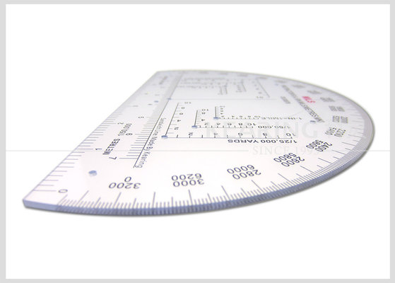 Top Rated Field Kit Military Protractor 6 INCH Halp Moon Shaped Rigid Plastic Protractor