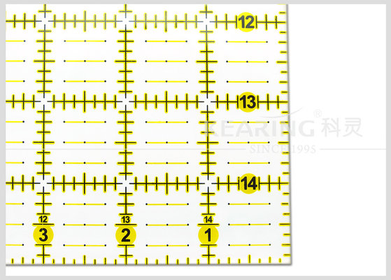Kearing Clear Rigid Acrylic Plastic Square Rulers For Quilting / Square Quilting Rulers 15 * 15 INCH