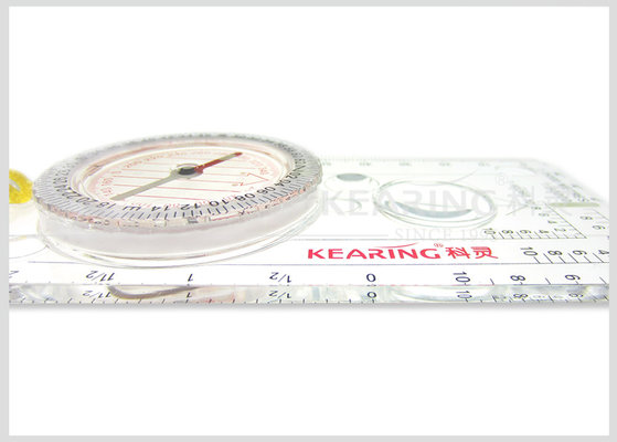 Kearing Field Kit Rigid Plastic Acrylic Military Compass with Cord for Soldier Students
