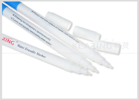 Kearing Dual Tips Water Erasable Markers White & Blue Color for Temporary Marking on Fabric Easily Wash Off