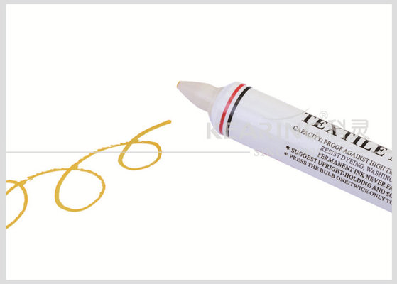 Permanent Yellow Color Textile Marker with Rubber Bulb Knitting / Dyeing industry