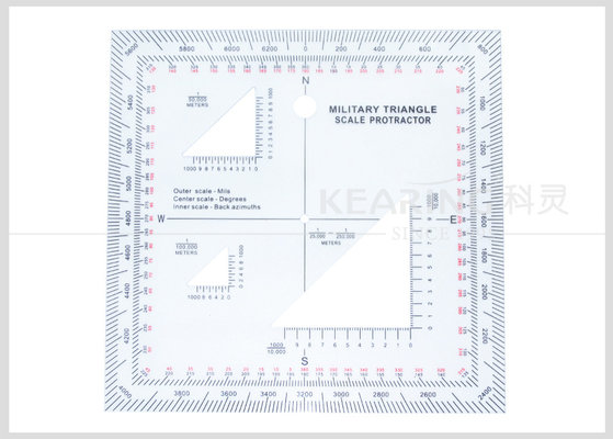 Professional Plastic Field Kit Square Military Scale Protractor 1: 50000 1: 100000 for Soldiers # KMP-2