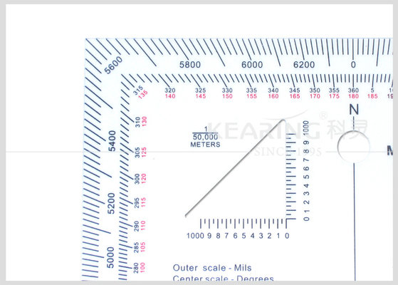 Professional Plastic Field Kit Square Military Scale Protractor 1: 50000 1: 100000 for Soldiers # KMP-2