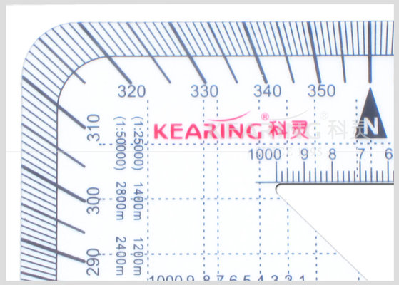 Kearing Durable Plastic Square Military Scale Protractor 1: 25000 & 1: 50000 # KMP-4