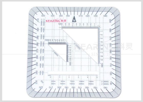 Kearing Durable Plastic Square Military Scale Protractor 1: 25000 & 1: 50000 # KMP-4