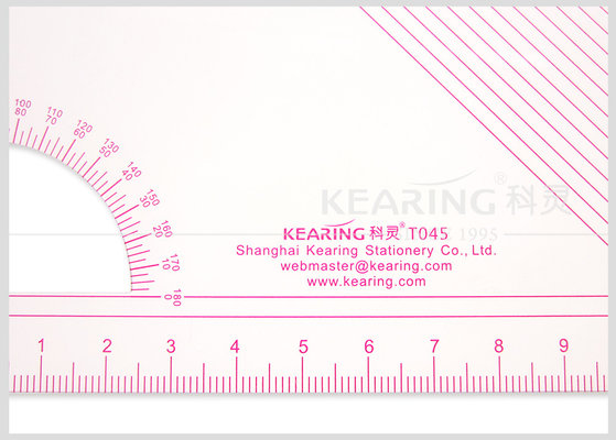 PVC Kearing Plastic Student Grading Triangle 30cm with Protractor Flexible Triangle Quilt Ruler