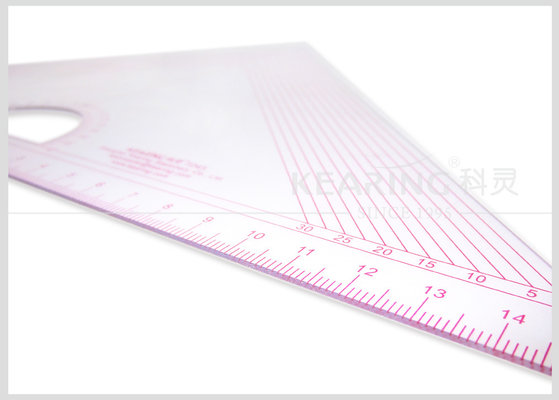 PVC Kearing Plastic Student Grading Triangle 30cm with Protractor Flexible Triangle Quilt Ruler