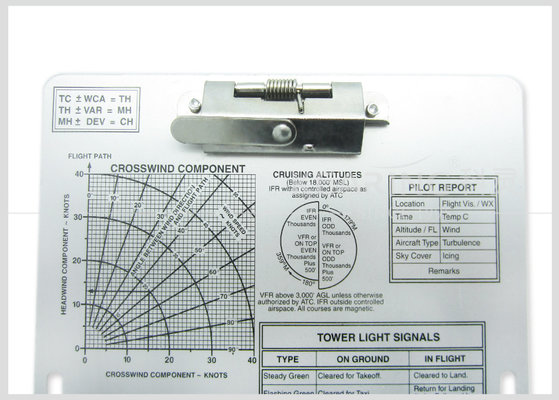 Silk printing Aviation Supplies Kearing Metal A4 Pilot Kneeboard Clipboard for Flight Training VFR