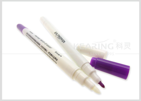 Dual Tip Air Disappearing Ink Pen Sewing Violet Color For Short Time Fabric Marking With Eraser