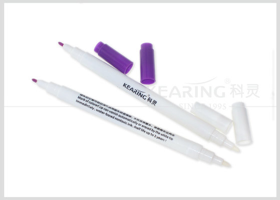 Dual Tip Air Disappearing Ink Pen Sewing Violet Color For Short Time Fabric Marking With Eraser