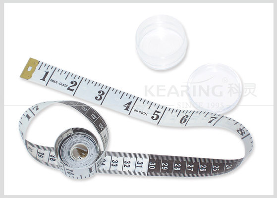 Durable 150 cm Fiberglass Measure Tape 60'' Garment Measureing Flexible Ruler in White Plastic Case