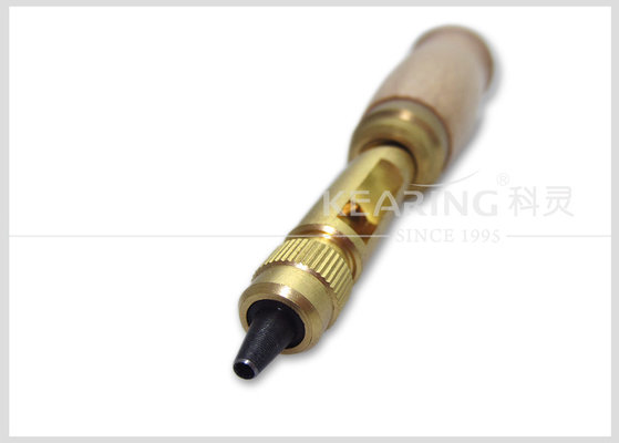 Luxury Tailor Wooden Handle Screw Punch Tool with 5 Bullet Tips 2mm 2.5mm 3mm 4mm 5mm